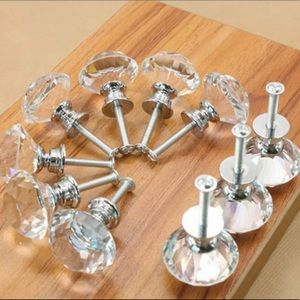 Accents | Crystal Glass Clear Door Knobs Drawer Handles 1p | Poshmark